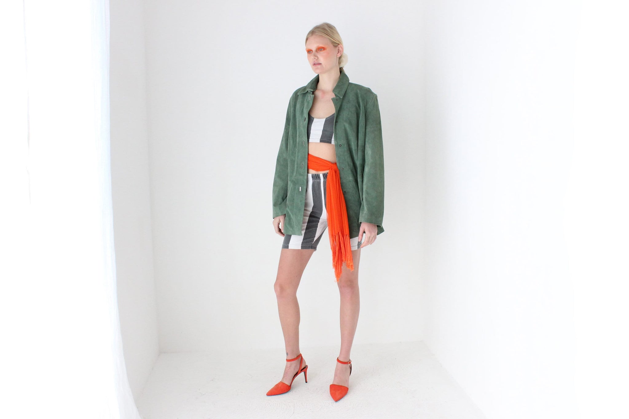 90s Forest Green Soft Suede Coat
