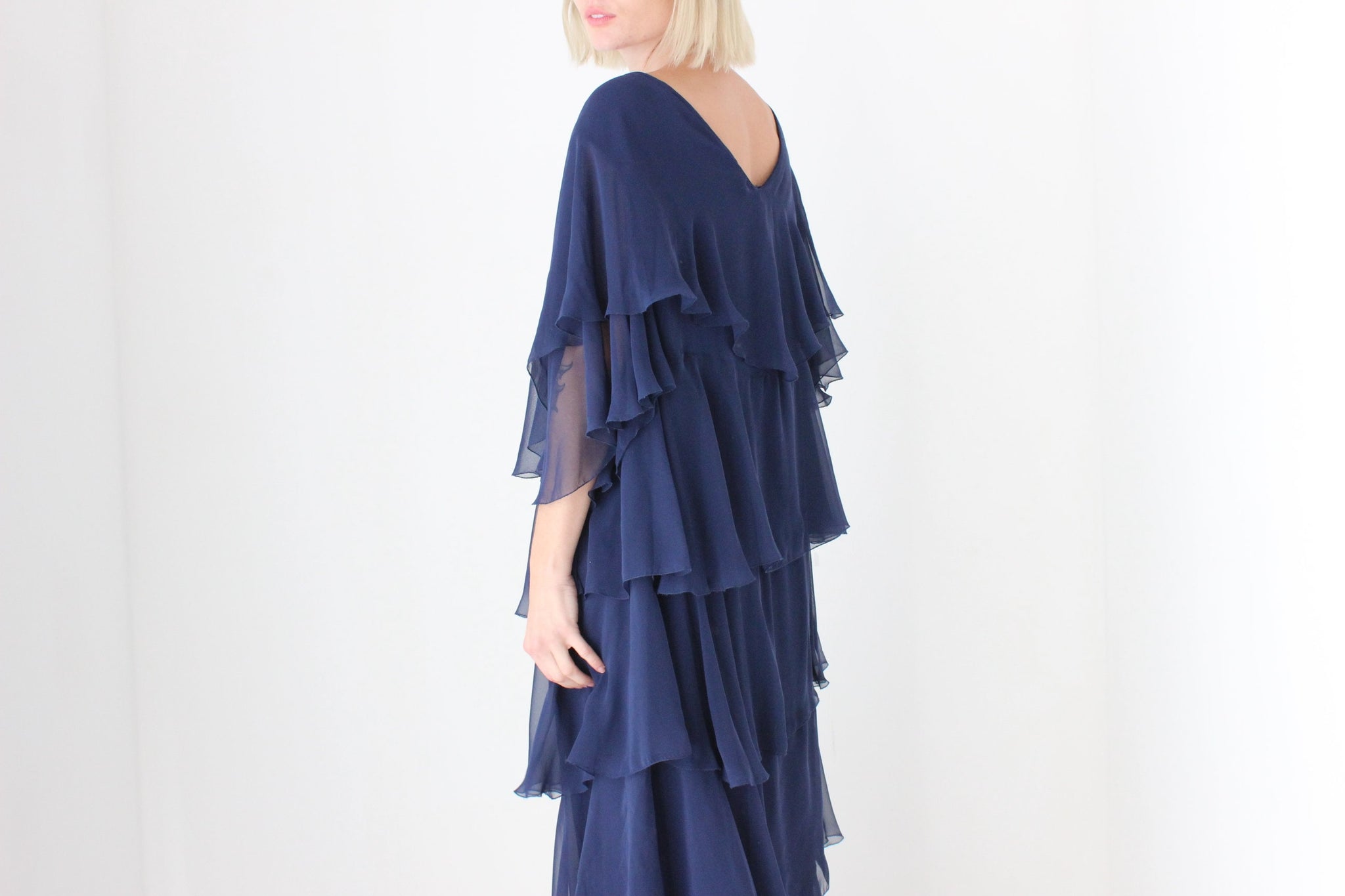 Avant Garde 80s Dramatic Tiered Ruffle Gown